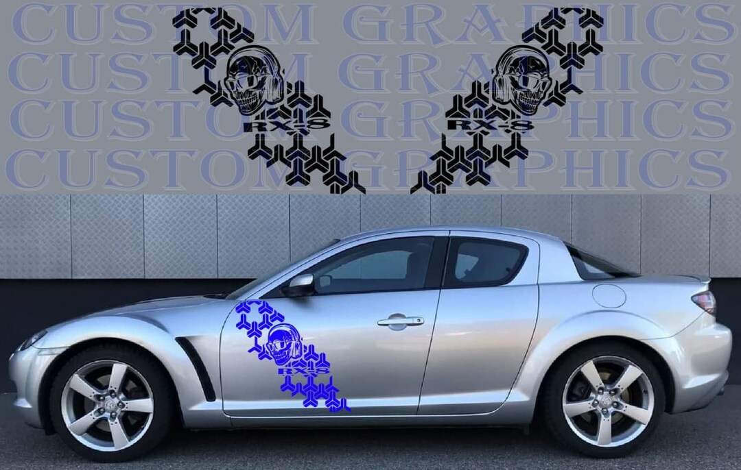 Premium Vinyl Stickers Compatible With Mazda Rx-8 Rx8 New Skull Design ...