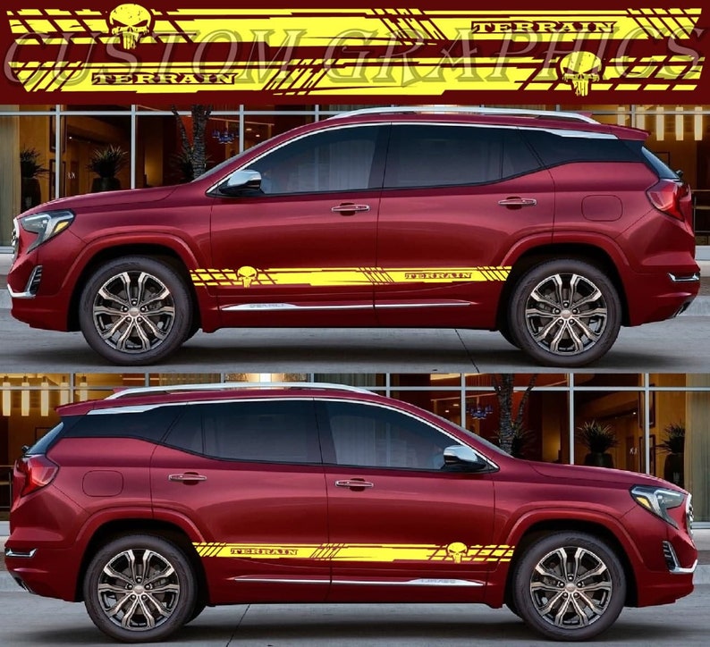 2x Stickers Unique Skull Design Line Vinyl Decals Compatible With ...