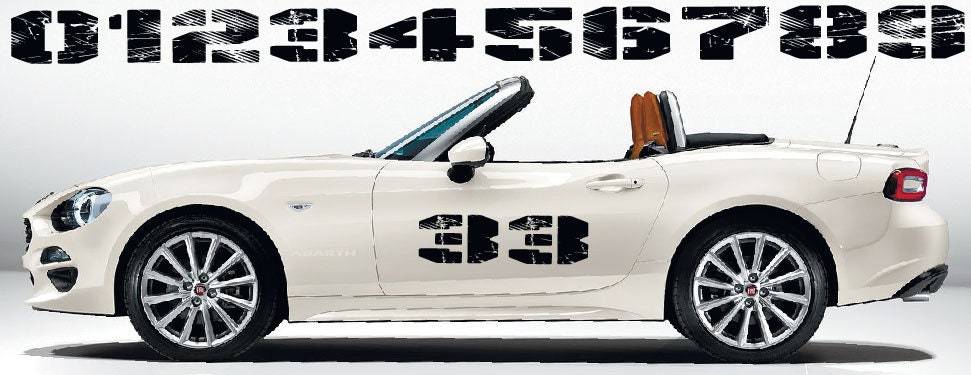 Numbers Design Vinyl Stickers Compatible With Any Vechile Universal ...