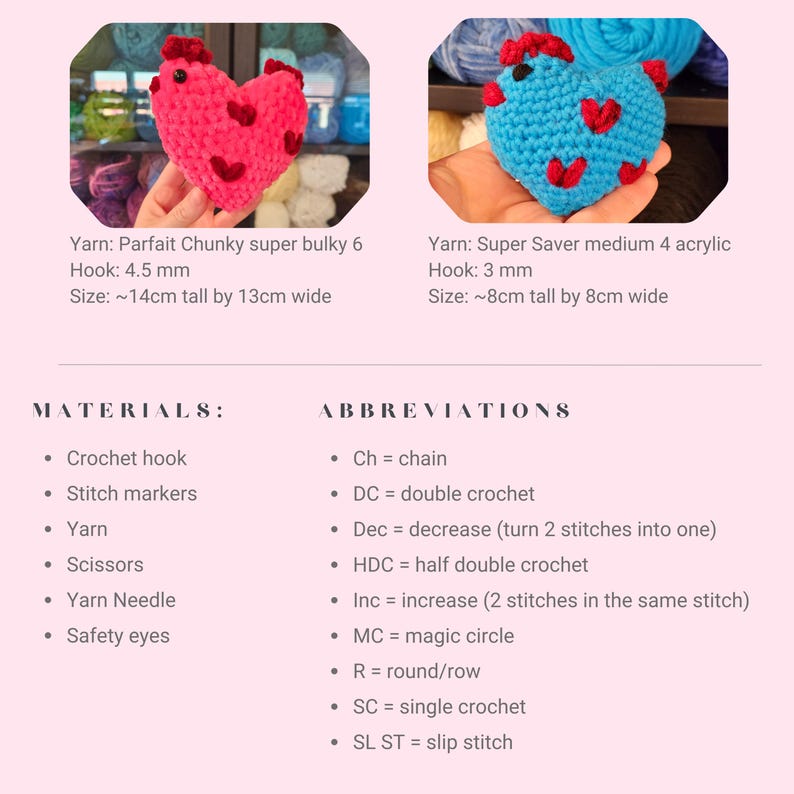 DIGITAL PRODUCT - Crochet Pattern - Sweetheart Chicken - Etsy