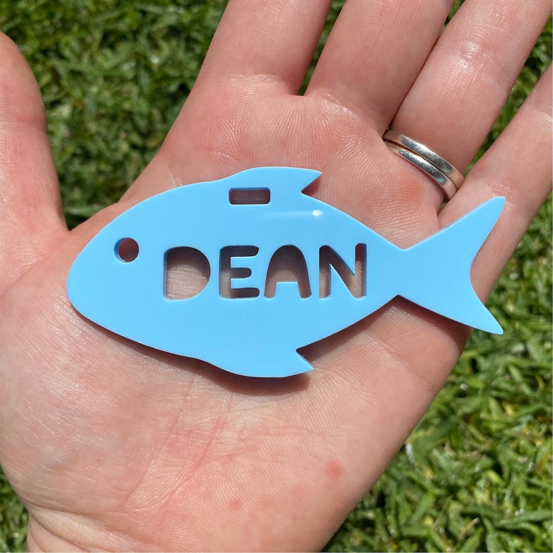 Personalised Fish Name Tags for Children Backpacks / Bags, School ...