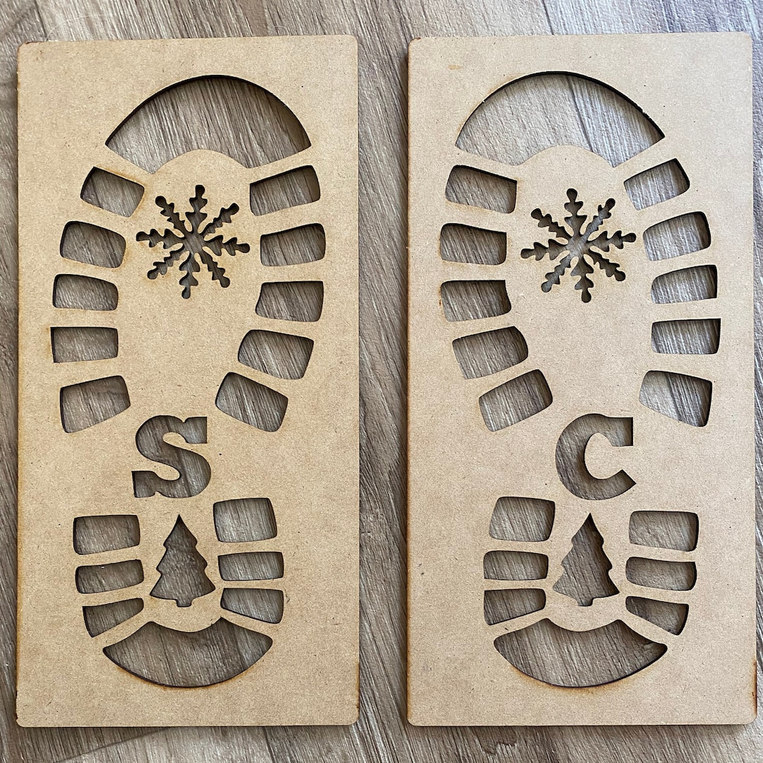 Santa Boot Footprint Stencils for a Magical Christmas - Etsy