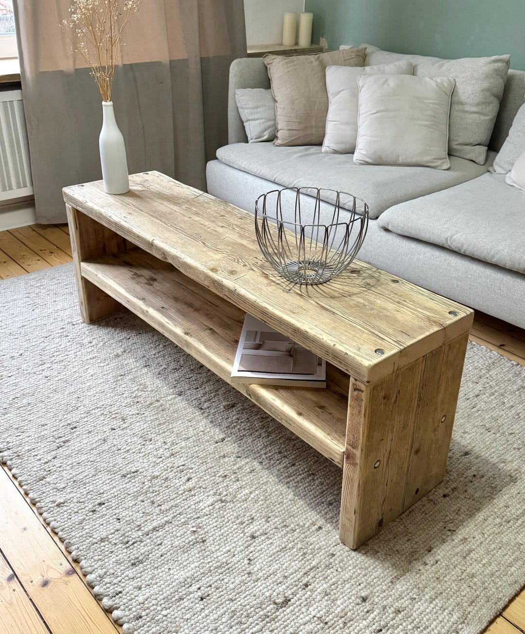 Bench With Storage Made From Scaffold Planks, Shoe Bench, Coffee Table ...