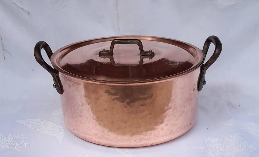 Vintage Very Heavy 3.140kg French Made Copper Cooking Pot and Original ...