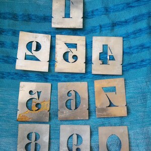 Vintage French Number 0 to 9 Aluminium Stencils, 35mm Numbers,french ...