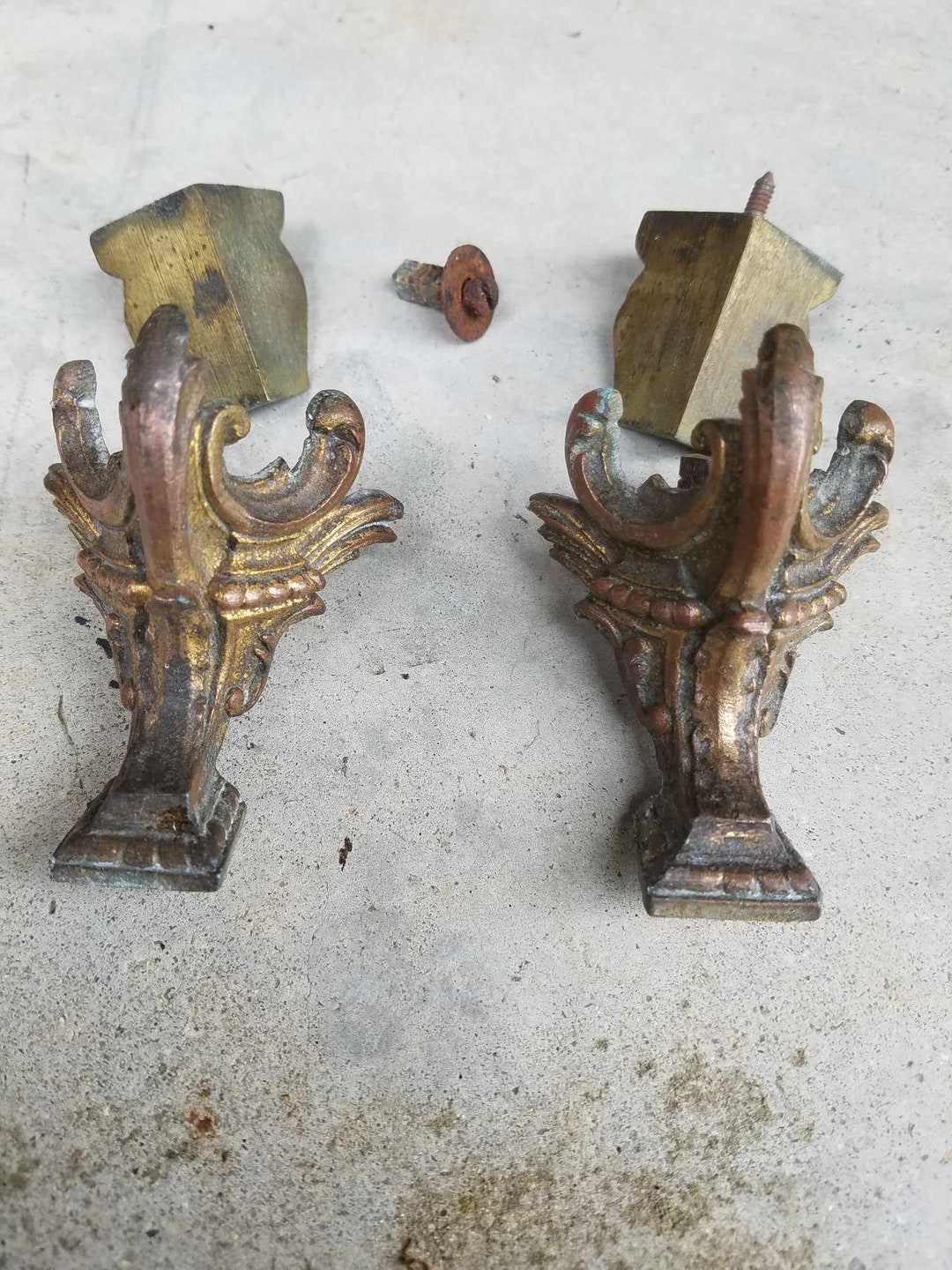 Antique Large French Bronze Mantel Clock Feet, Replacement Parts ...
