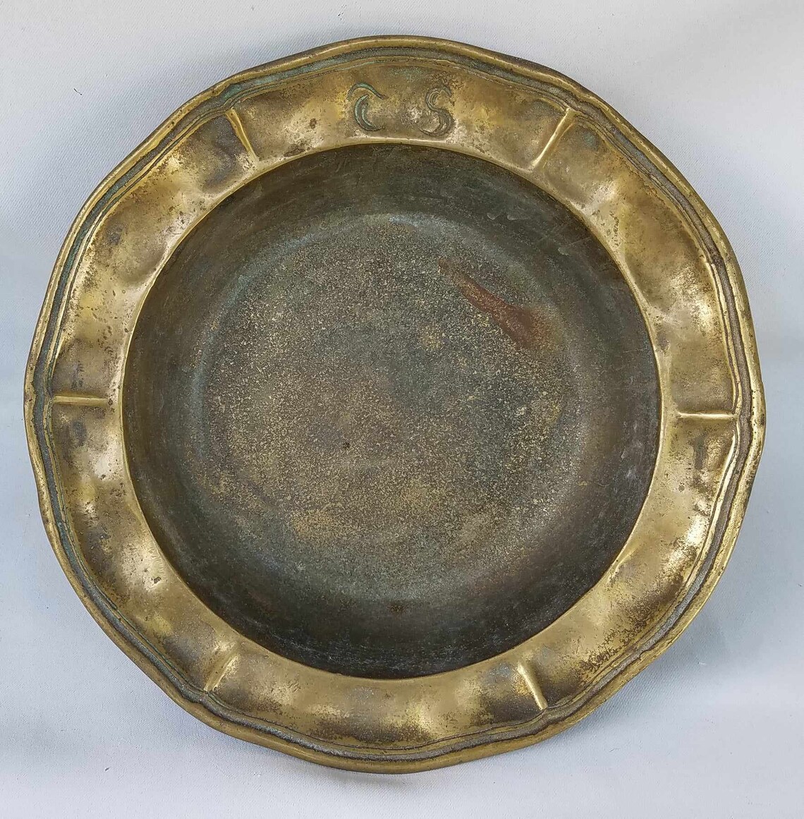 Antique French Cast Bronze Bowl Monogrammed - Initialed TS - Etsy