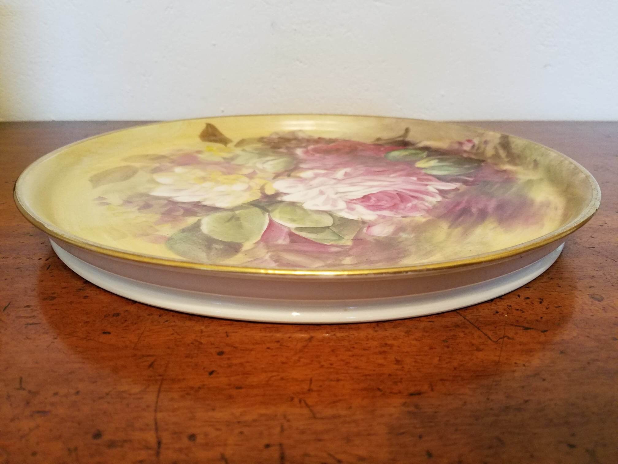 Limoges French Antique Charger With Hand Painted Roses by W.G. Guerin ...