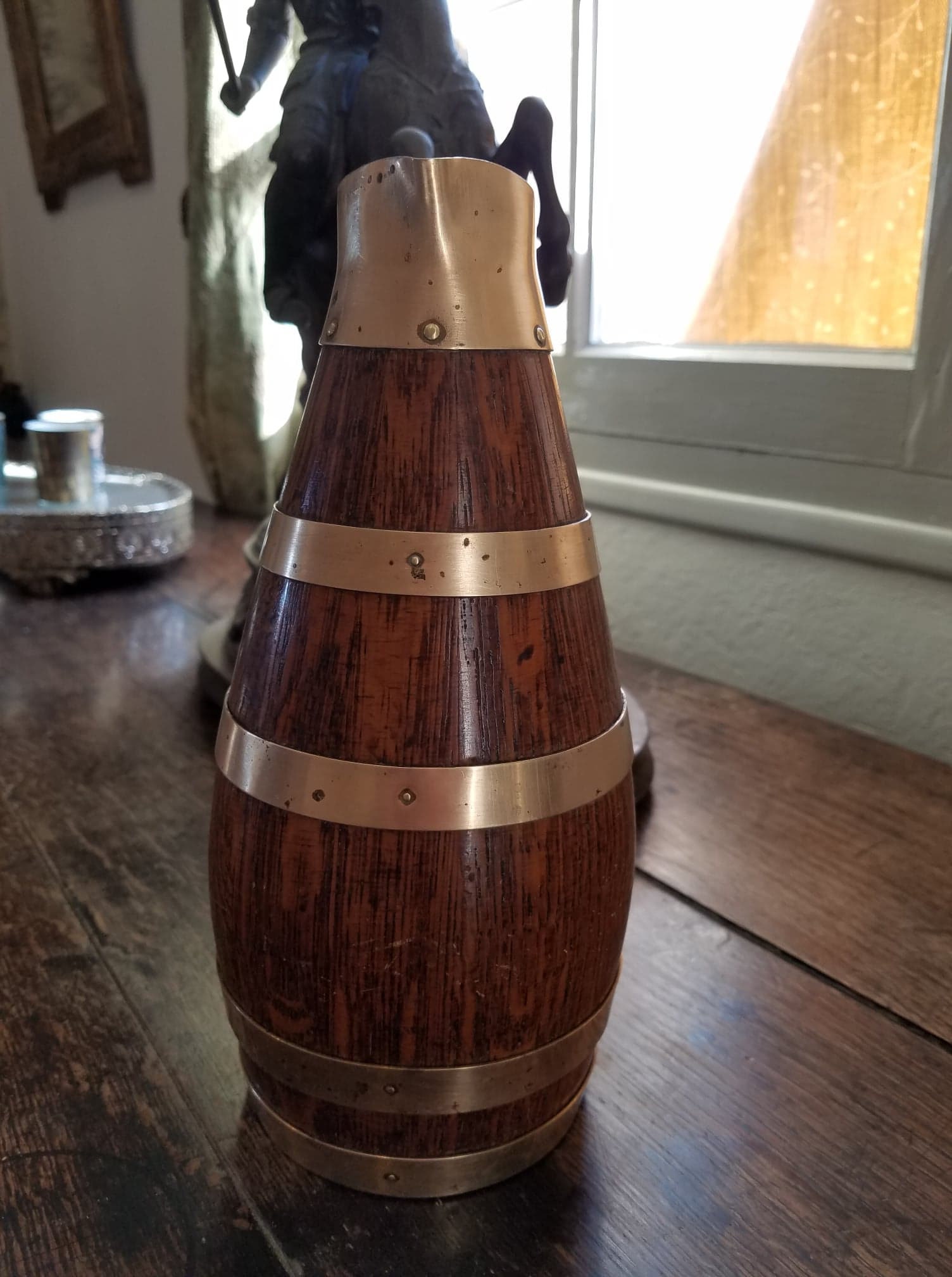 French Wooden cider wine water jug wooden pitcher by barrel makers ...