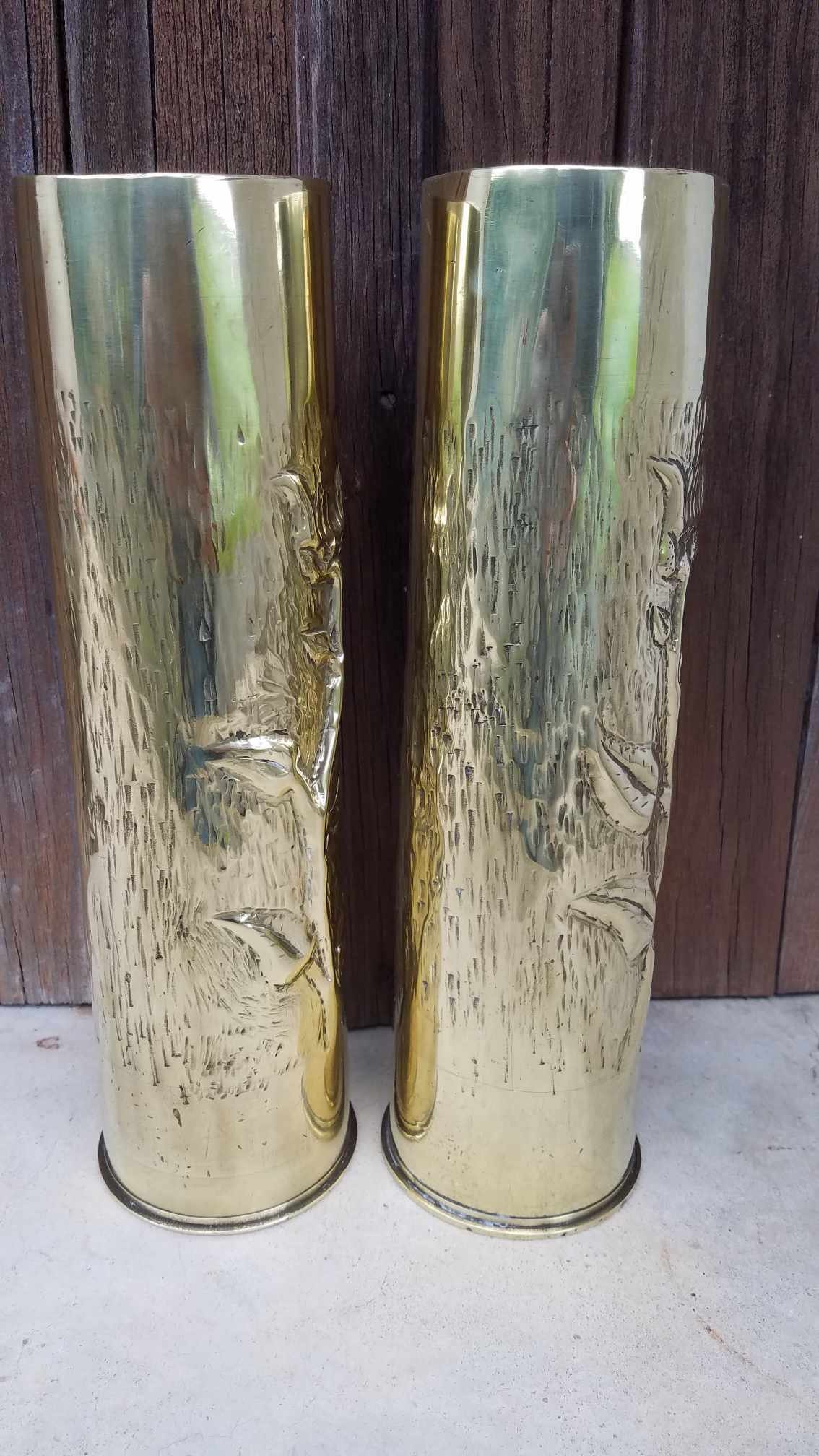 WW1 Pair of Trench Art Shell Casingww1 Trench Art Sweetheart - Etsy