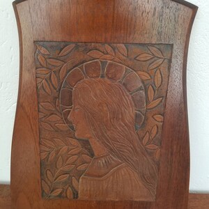 Art Nouveau 1920's Pre Raphaelite Style Leather Embossed French Wall ...