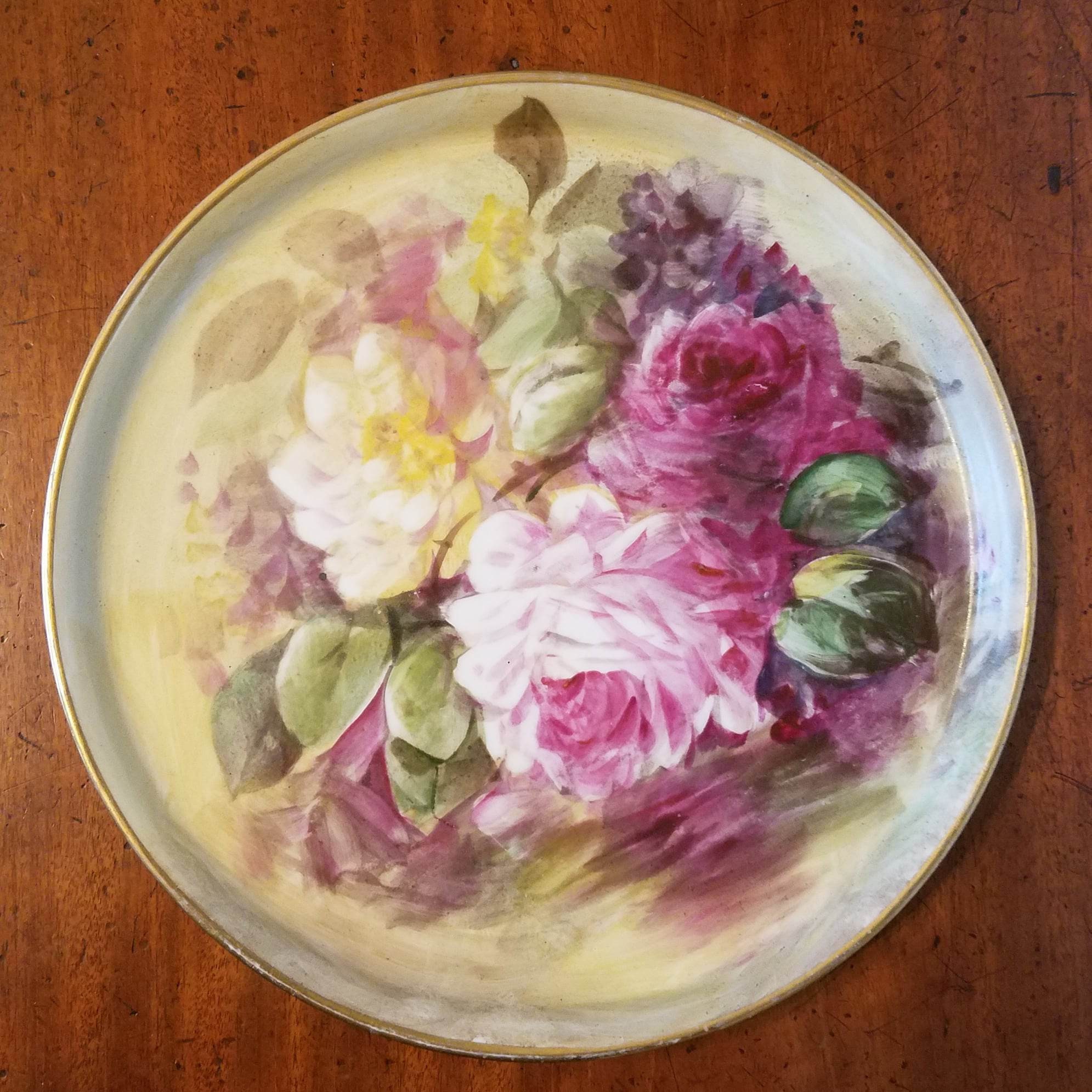 Limoges French Antique Charger With Hand Painted Roses by W.G. Guerin ...