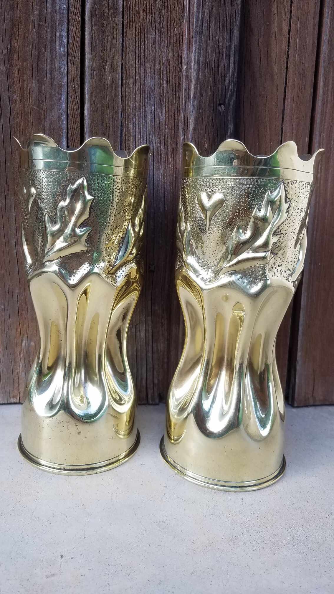 WW1 Pair of Trench Art Shell Casingww1 Trench Art Sweetheart - Etsy