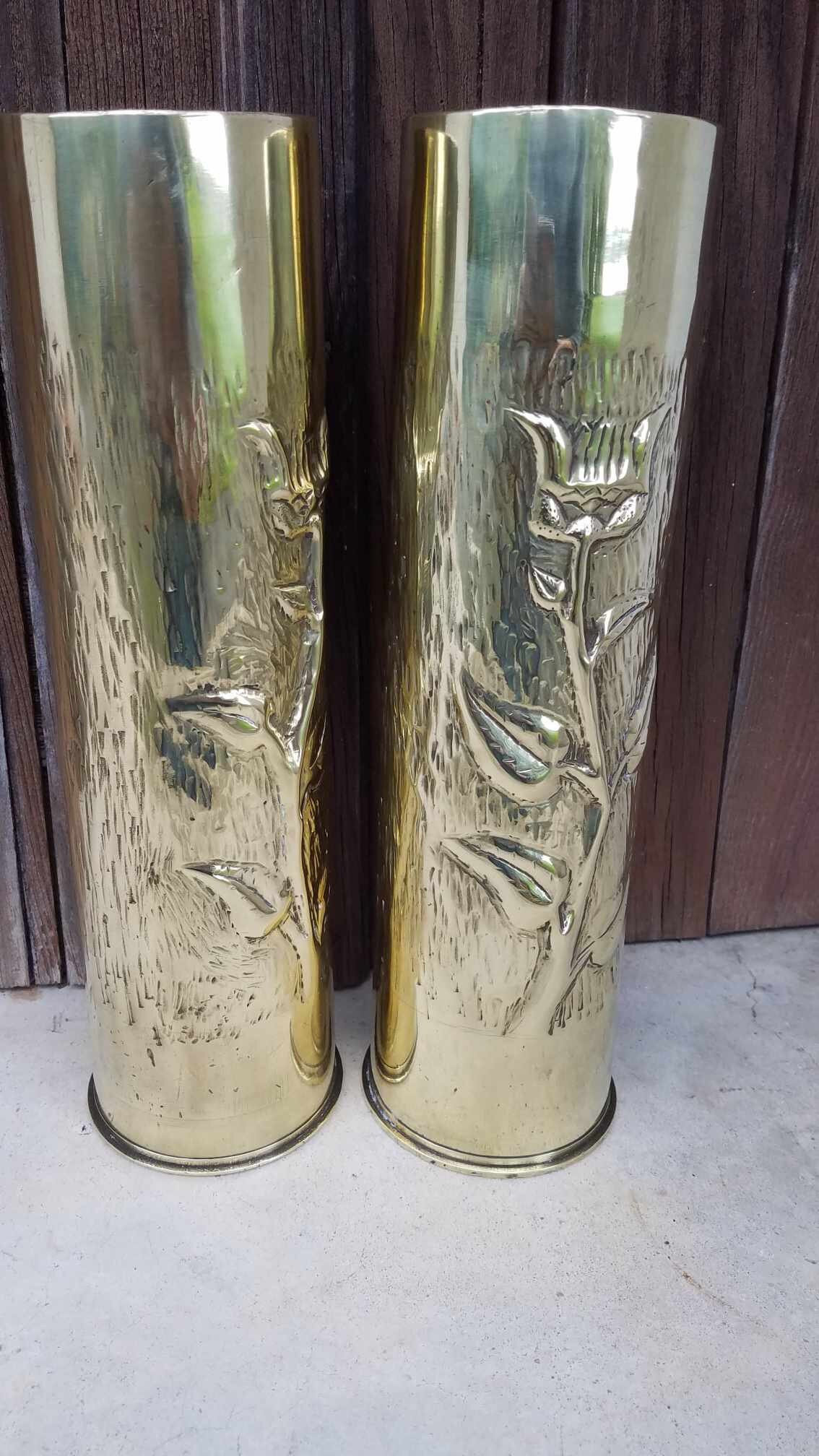 WW1 Pair of Trench Art Shell Casingww1 Trench Art Sweetheart - Etsy