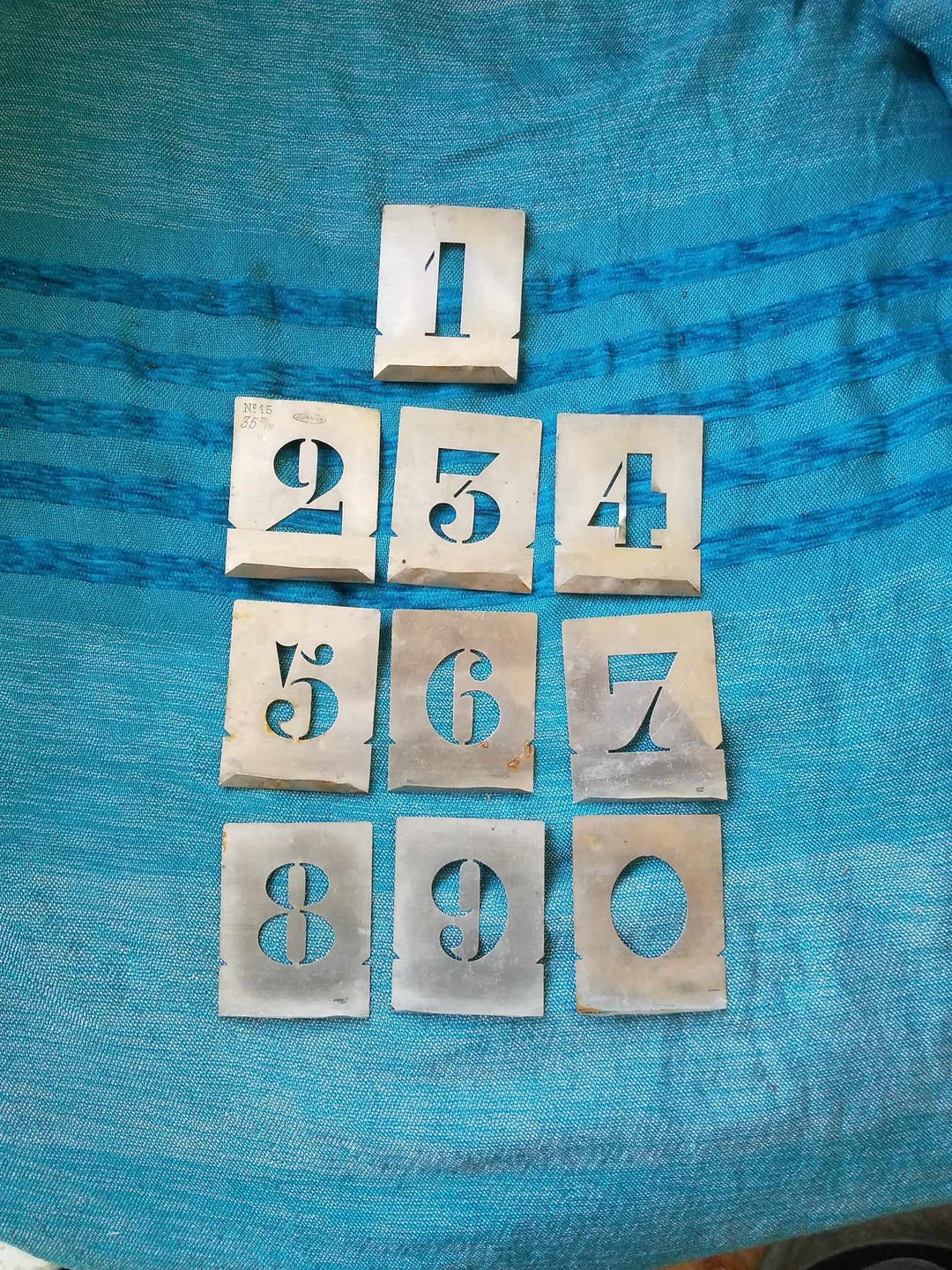 Vintage French Number 0 to 9 Aluminium Stencils, 35mm Numbers,french ...