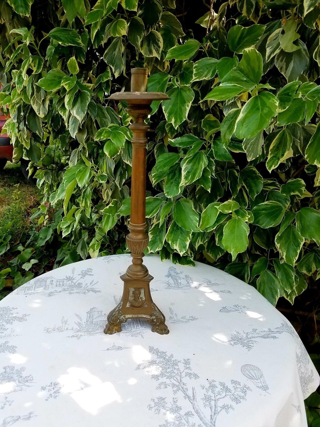 Beautiful French Antique Brass Alter Candlestick,religious Candle ...