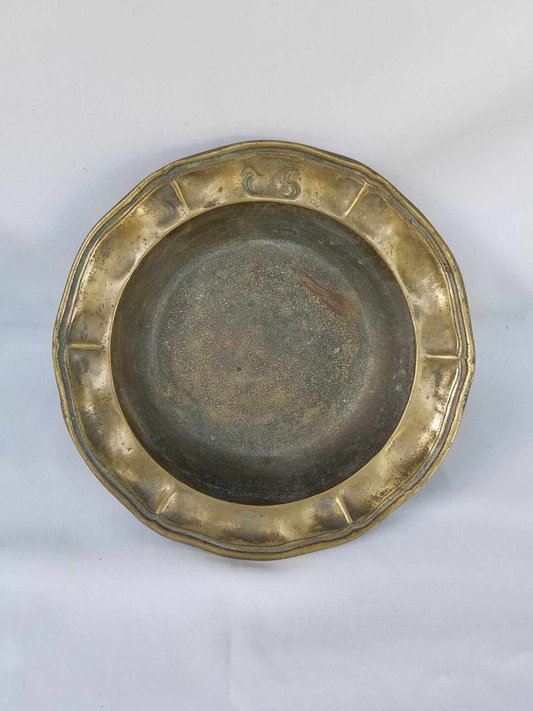 Antique French Cast Bronze Bowl Monogrammed - Initialed TS - Etsy