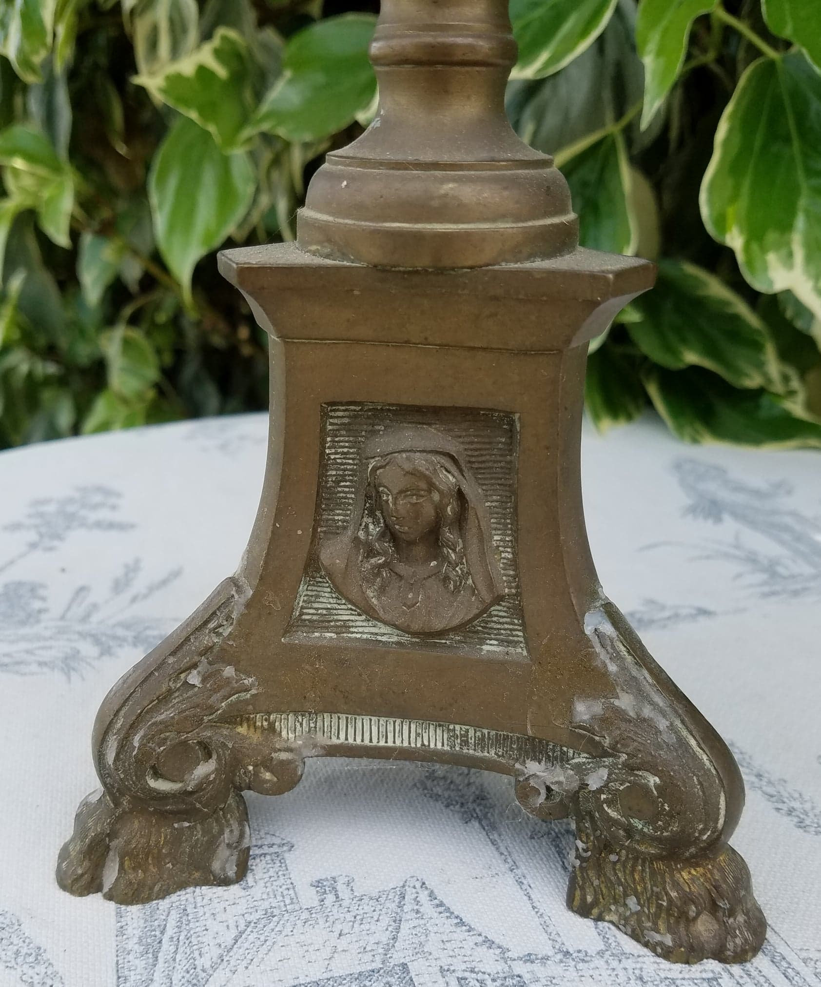 Beautiful French Antique Brass Alter Candlestick,religious Candle ...