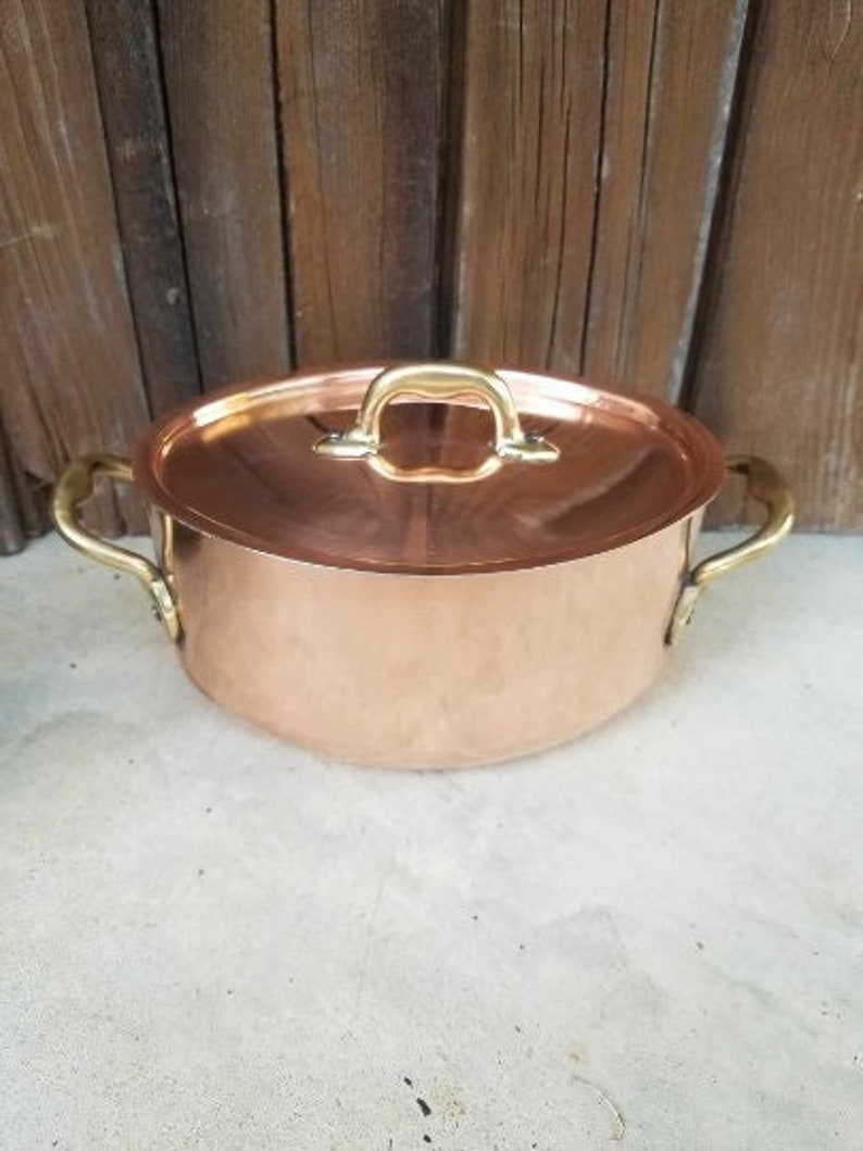 Vintage Oval Heavy French Faymont Copper Cooking Pot and Lid, Vintage ...