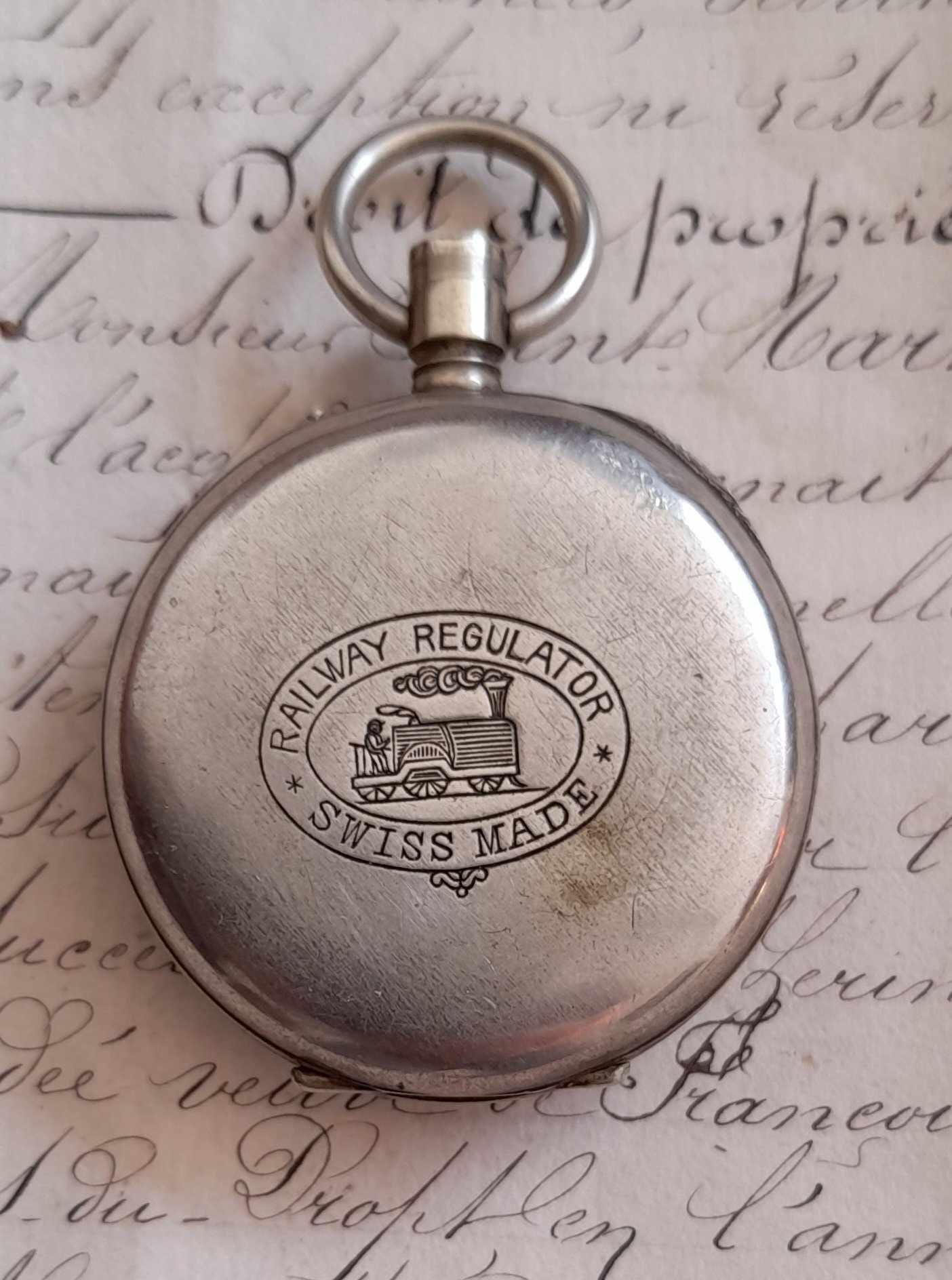 Antique Railway Regulator Swiss Made Pocket Watch - Etsy