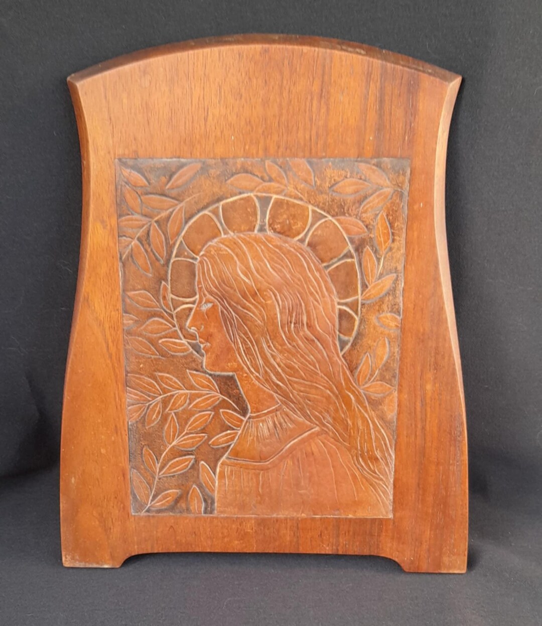 Art Nouveau 1920's Pre Raphaelite Style Leather Embossed French Wall ...