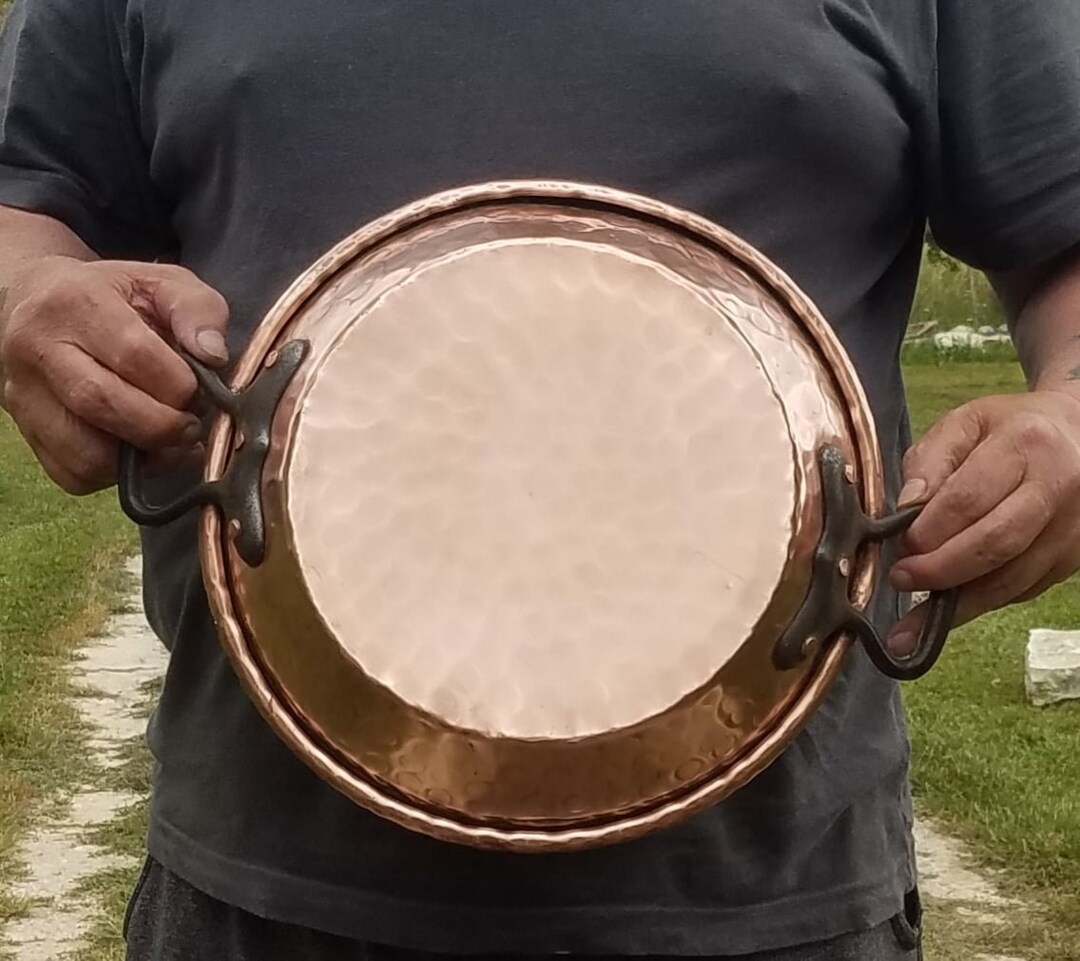 Vintage Large French Copper Gratin Pan,copper Roasting Dish,round ...