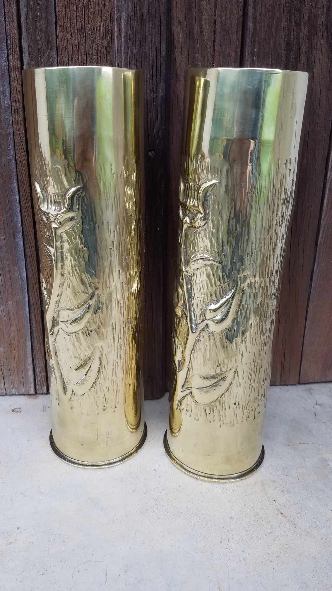 WW1 Pair of Trench Art Shell Casingww1 Trench Art Sweetheart - Etsy