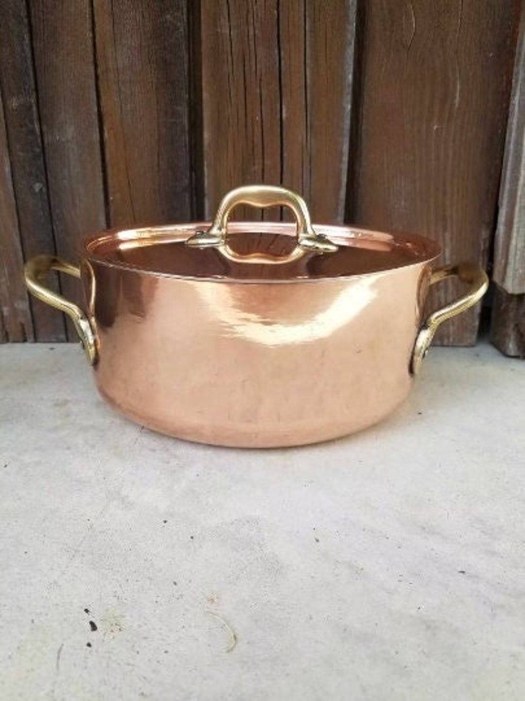 Vintage Oval Heavy French Faymont Copper Cooking Pot and Lid, Vintage ...