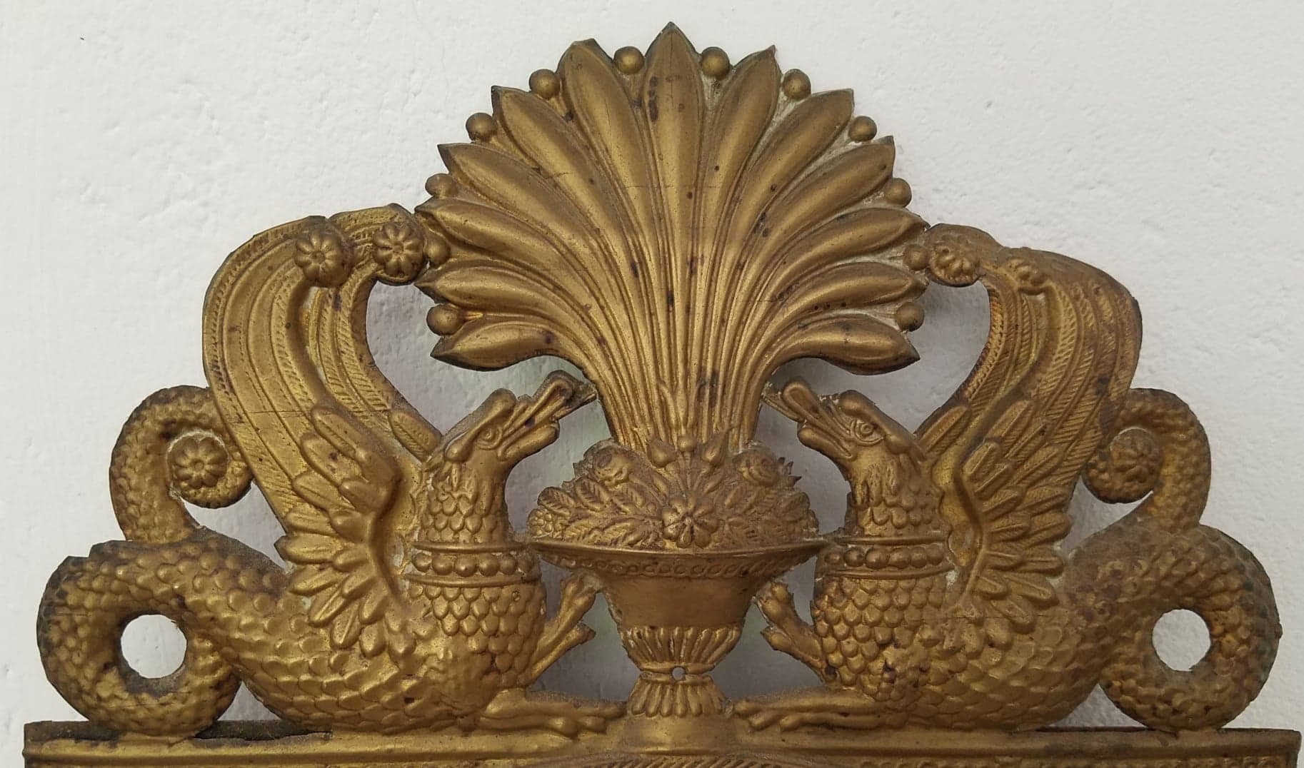 Antique French Long Case Clock Face and Clock Mount Pediment, French ...