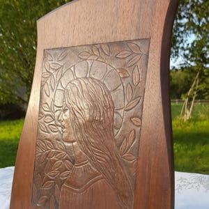 Art Nouveau 1920's Pre Raphaelite Style Leather Embossed French Wall ...