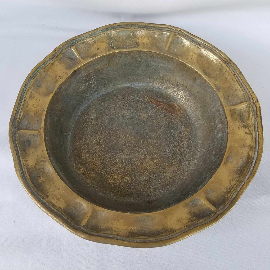 Antique French Cast Bronze Bowl Monogrammed - Initialed TS - Etsy