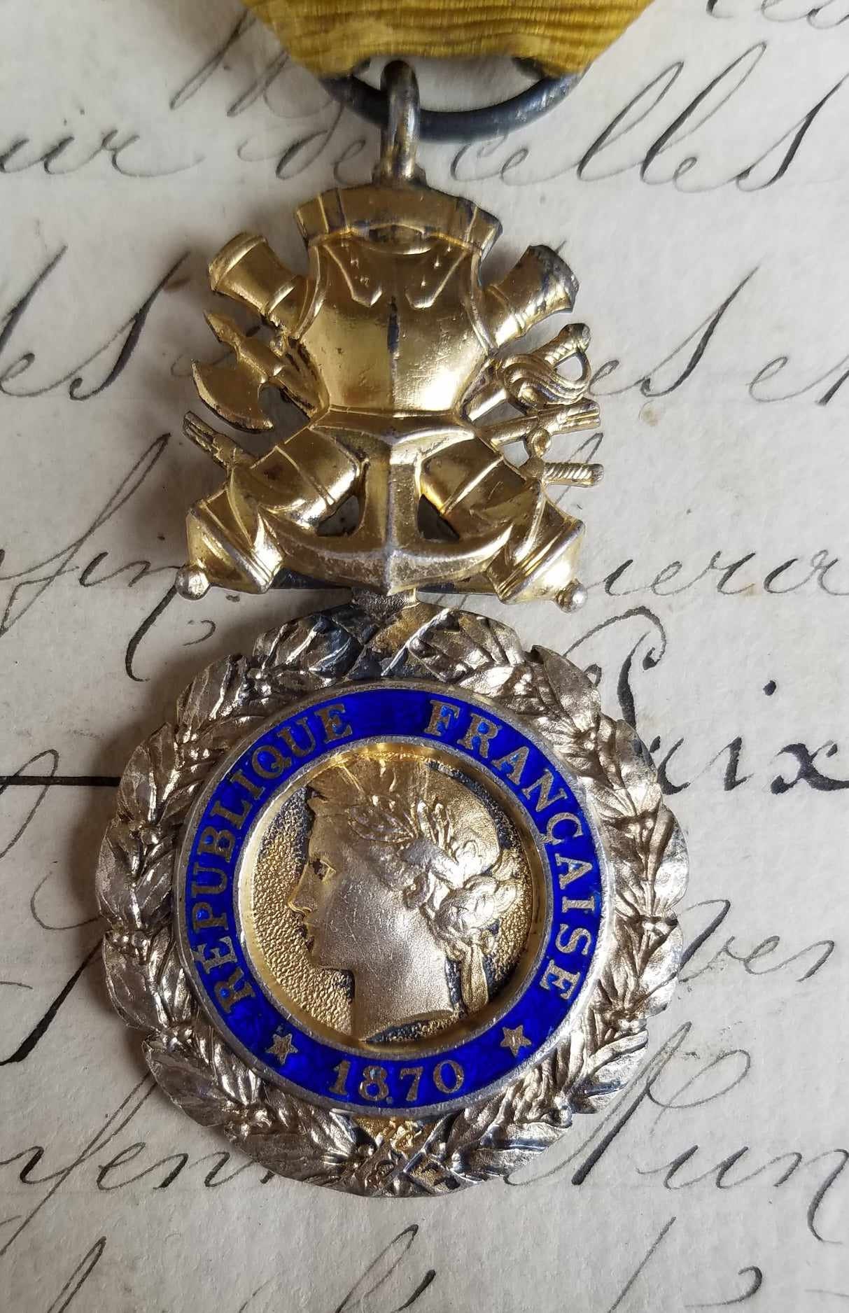 WW1 French Medal Médaille Militaire / Military Medal & Original Ribbon ...