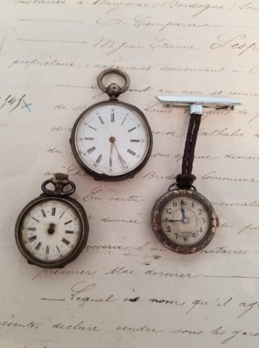 3 French Solid Silver Pocket Watches, Antique French Pocket Watch ...