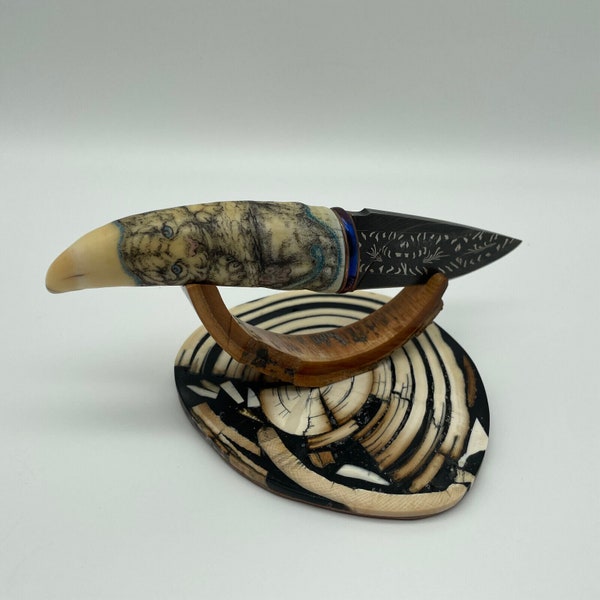 Fossil Damascus Knife - Etsy