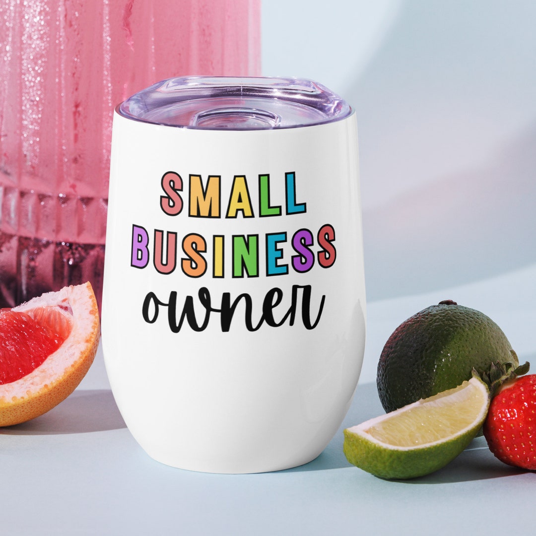 Small Business Owner Rainbow Letters 12 Oz Cup Wine - Etsy