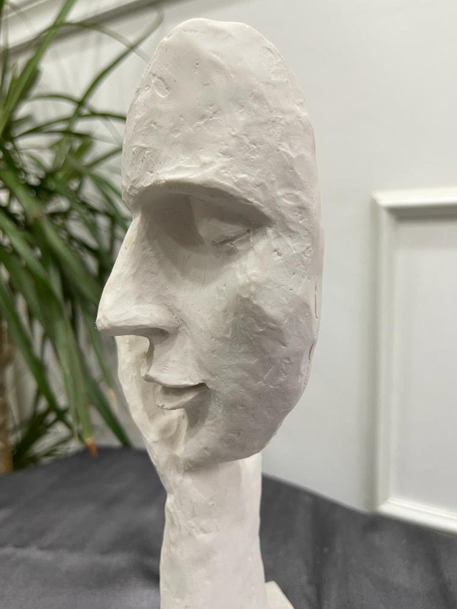 Mask on Cheek Statue Mask Art Sculpture White Home Decor - Etsy