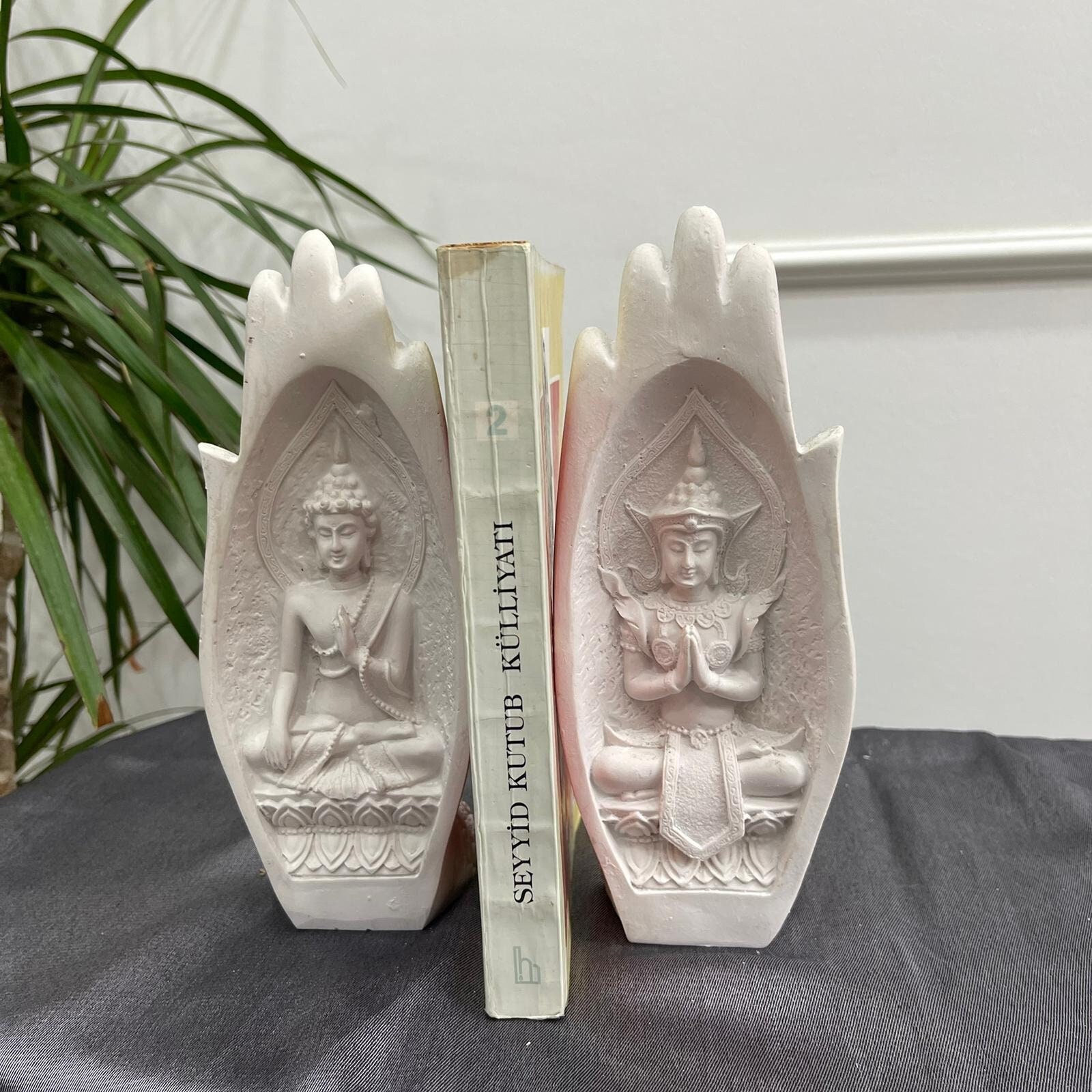 Indian Hands Statue, Book Handsles Sculpture, White Home Decor ...