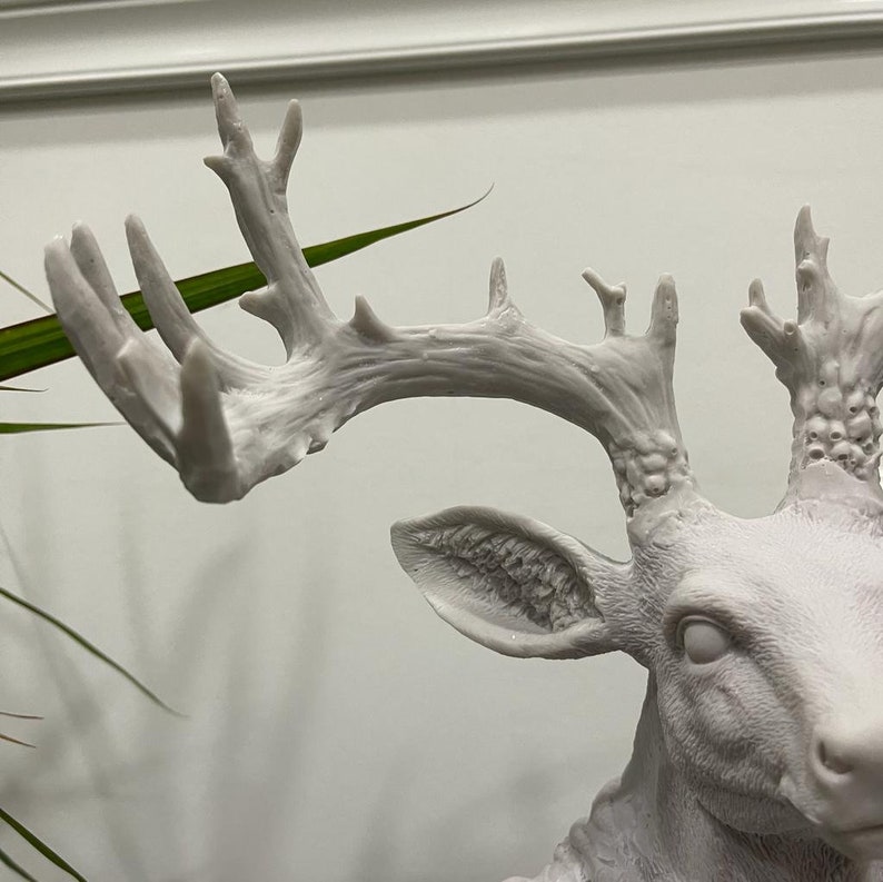 Large Deer Bust Sculpture Candle Holder Statue Handmade - Etsy