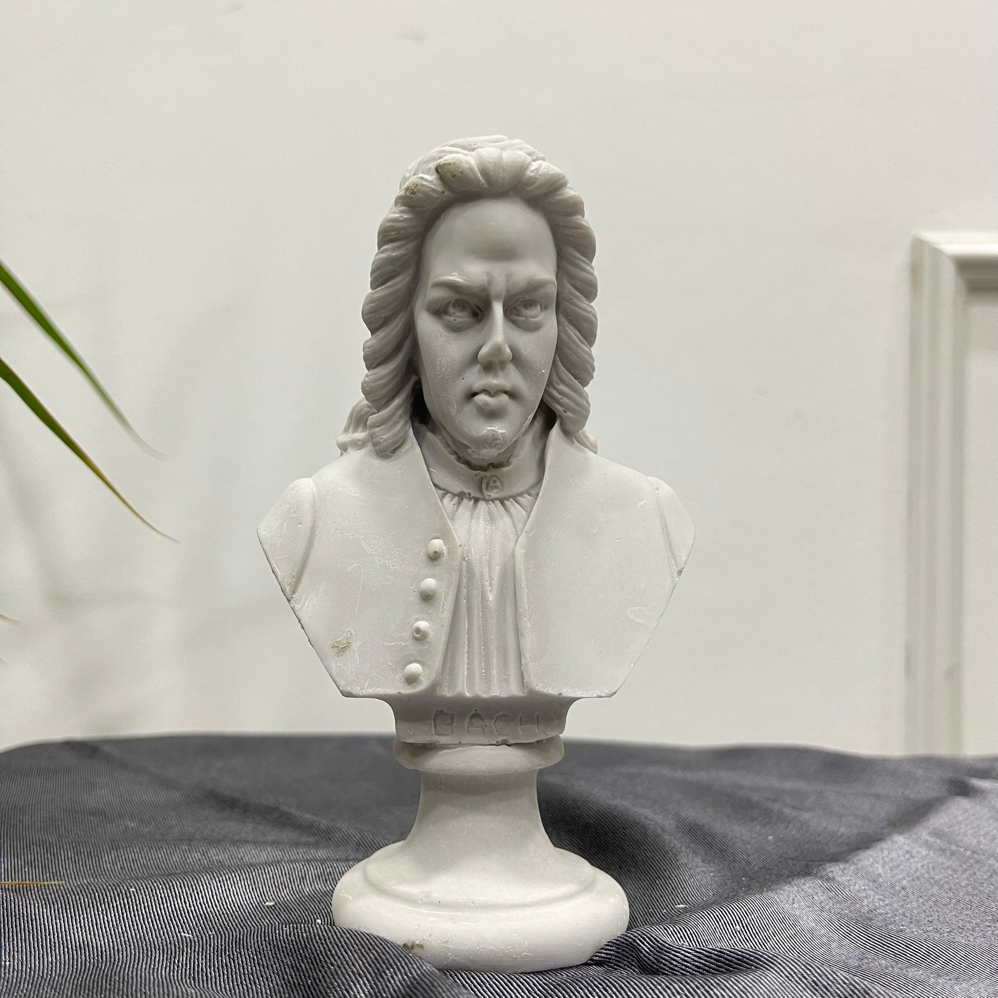 Mini Bach Bust Statue, Mini Art Sculpture, White Home Decor, Handmade ...