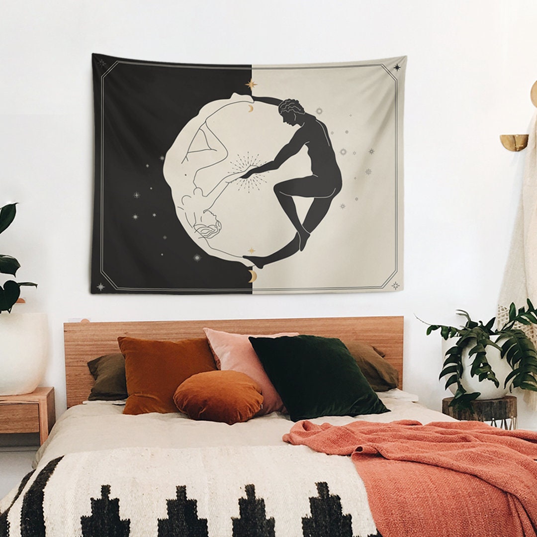 Ying Yang Lovers Wall Art, Ying Yang Lovers Tapestry, Living Room Decor ...