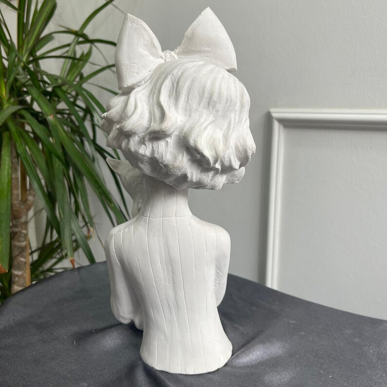 Cat Girl Art Statue Cat Girl Object Sculpture White Home - Etsy