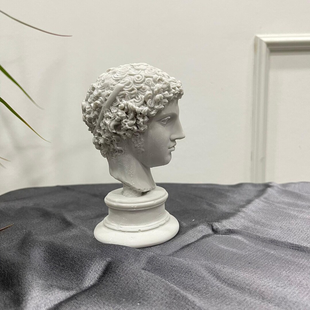 Mini Hermes Bust Statue, Mini Art Sculpture, White Home Decor, Handmade ...