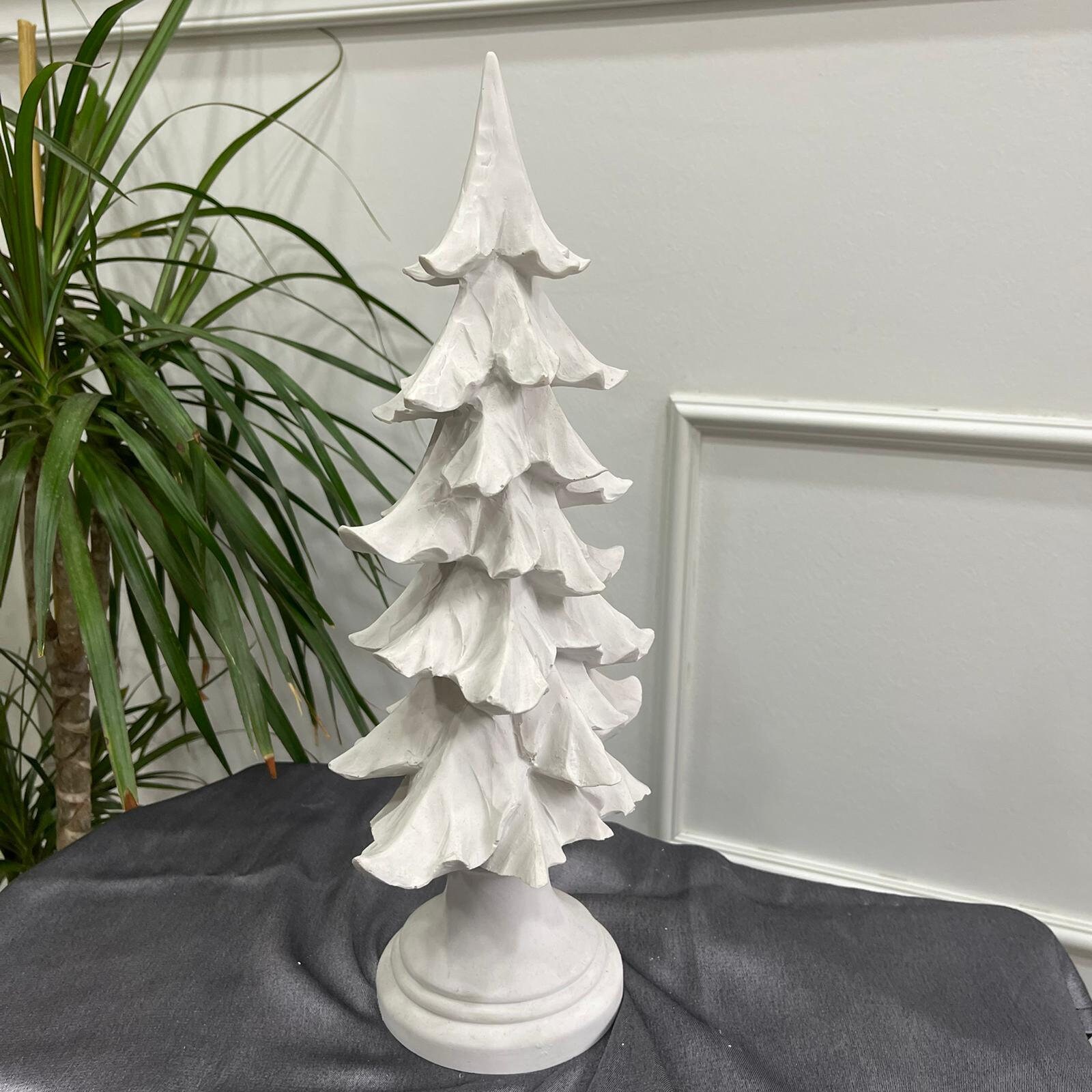 Large Glass Tree Statue, Christmas Art Sculpture, White Home Decor ...