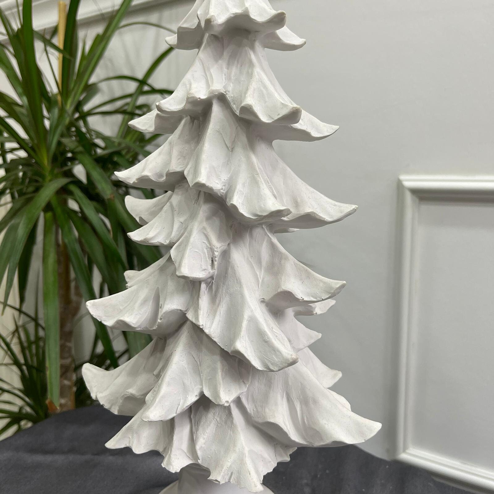 Large Glass Tree Statue, Christmas Art Sculpture, White Home Decor ...