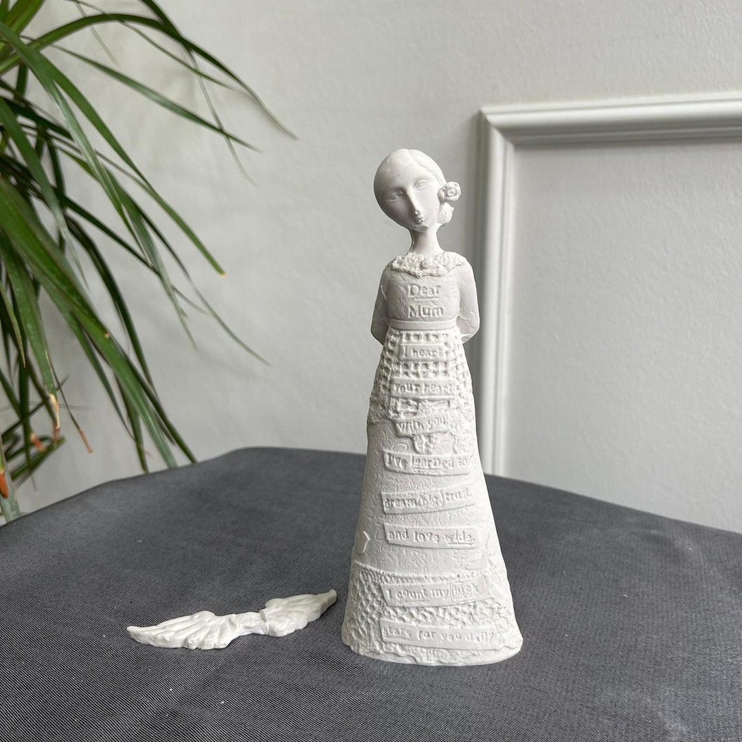 Angel in Dress Hands Behind Statue Angel Art Sculpture White - Etsy