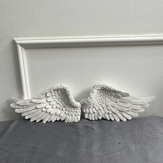 2 Angel Wings Statue Angels Art Sculpture White Home Decor - Etsy