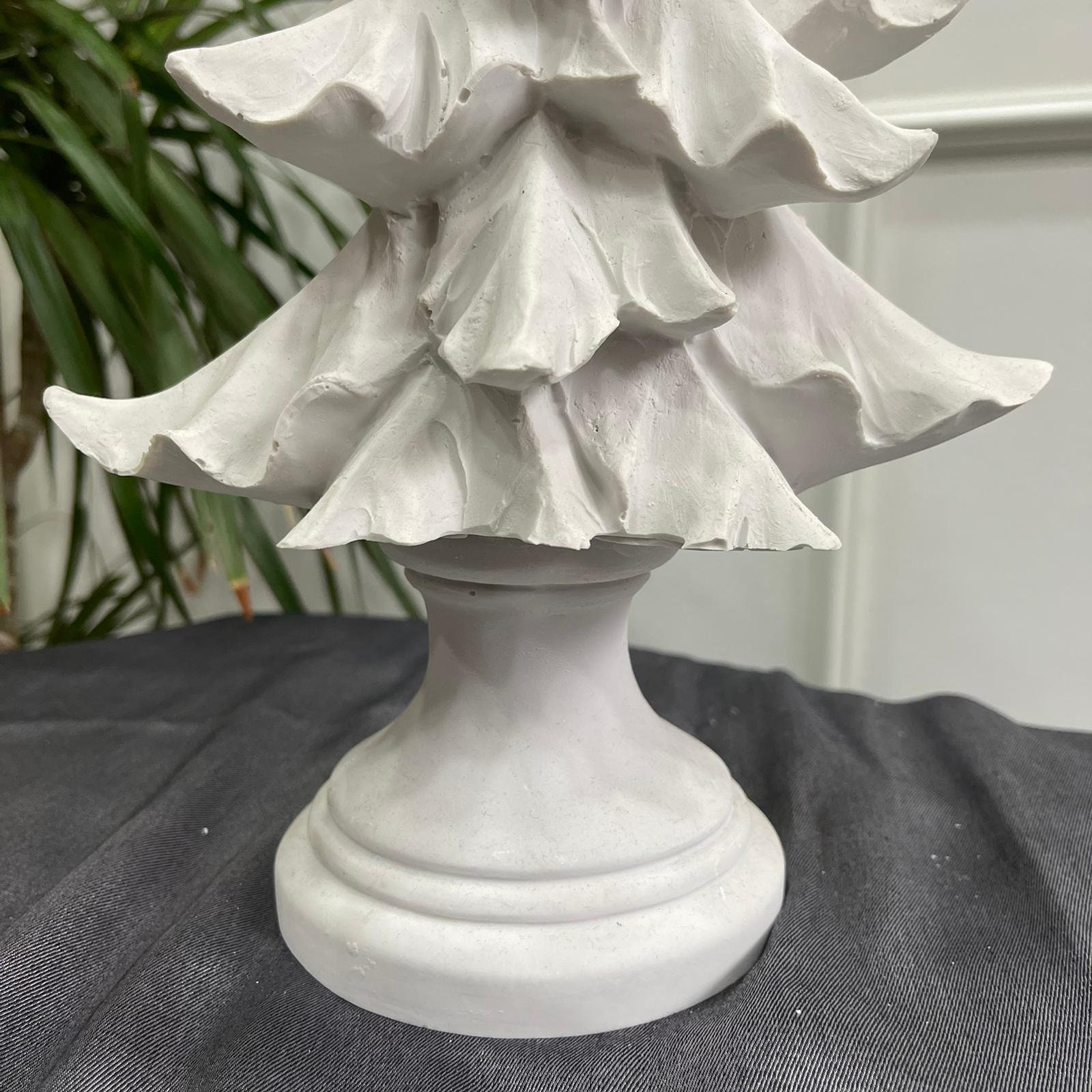 Large Glass Tree Statue, Christmas Art Sculpture, White Home Decor ...