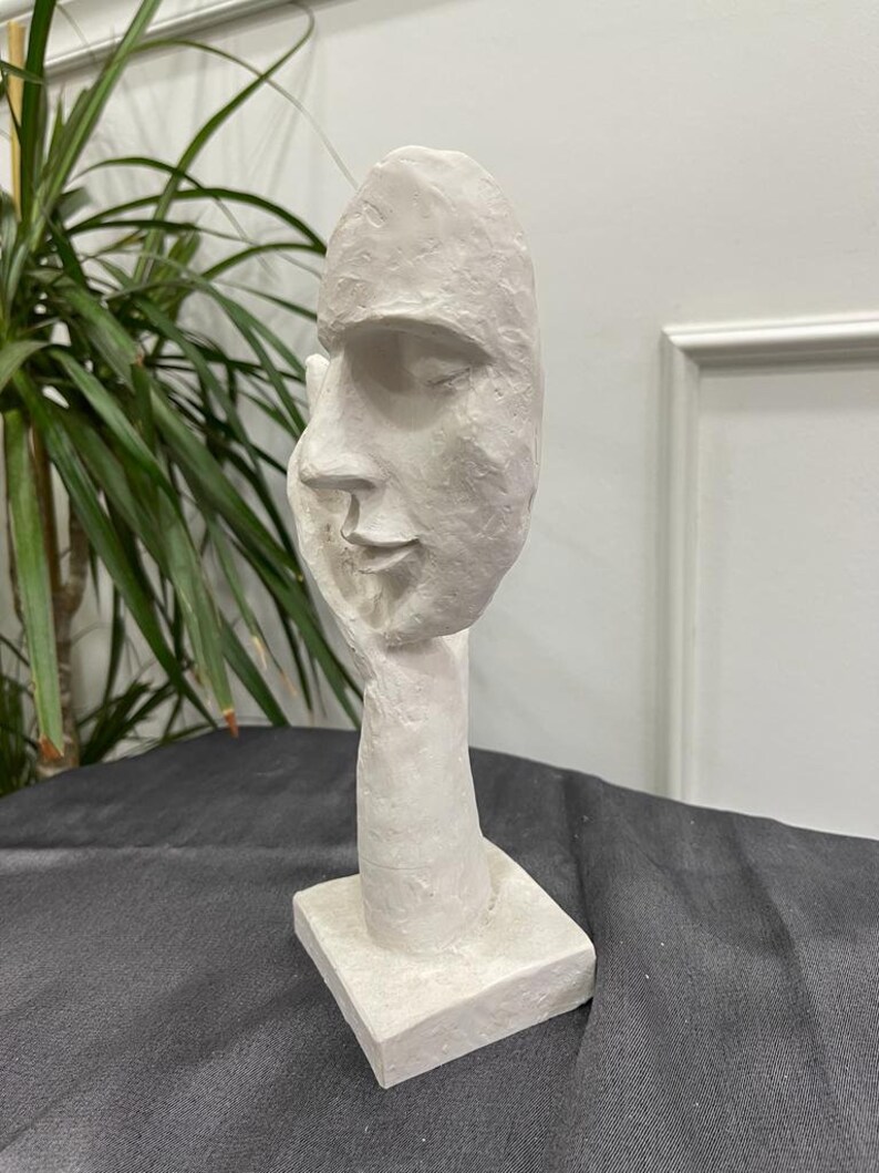 Mask on Cheek Statue Mask Art Sculpture White Home Decor - Etsy