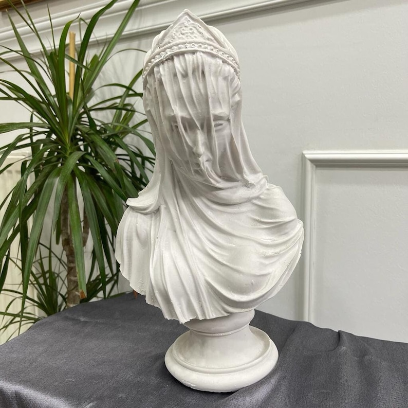 Veiled Lady Bust Sculpture - Elegant Statue for Home & Office Decor ...