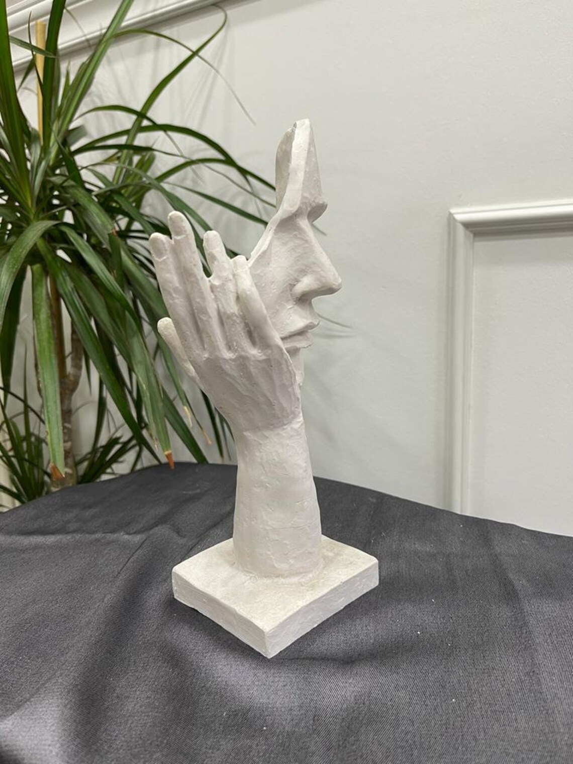 Mask on Cheek Statue Mask Art Sculpture White Home Decor - Etsy